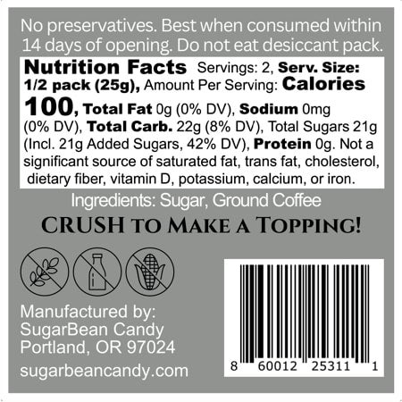 Coffee Bean Brûlée Candy - Double Shot | SugarBean Candy